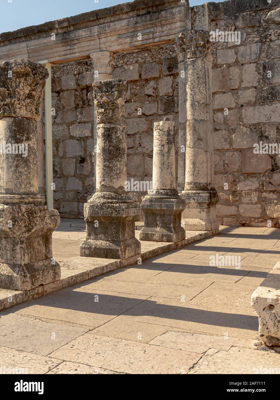 Portrait of the ruins of Capernaum synagogue in Israel Stock Photo - Alamy