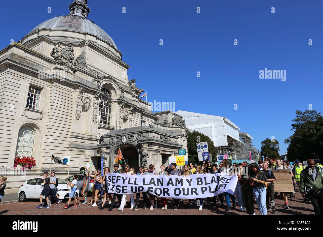 CARDIFF, United Kingdom. September 20th 2019. Strike for Climate change ...