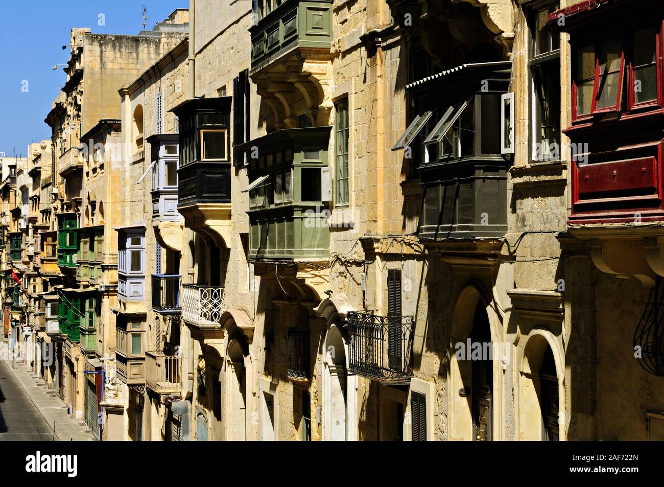 Traditional wooden balconies in Valletta, Malta Stock Photo - Alamy