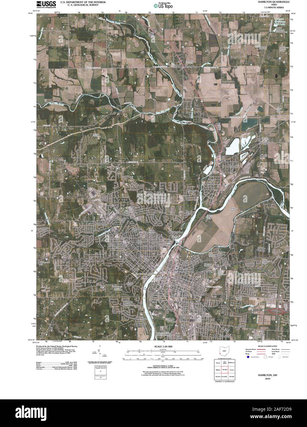 Map of hamilton ohio hi-res stock photography and images - Alamy