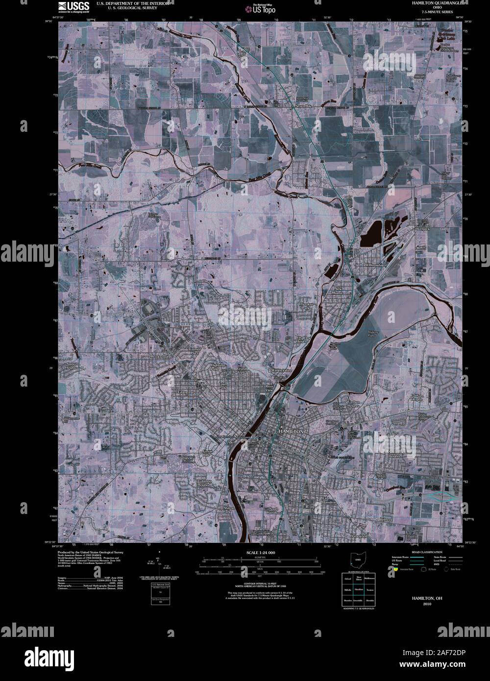 Map of hamilton ohio hi-res stock photography and images - Alamy