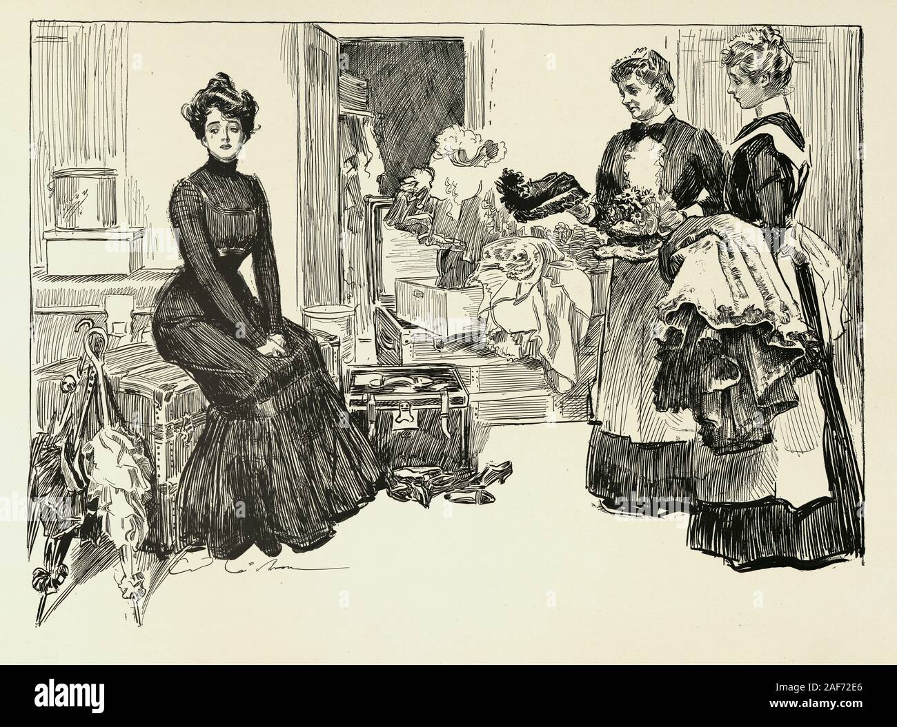 A Widow And Her Friends, Charles Dana Gibson. She long for seclusion ...