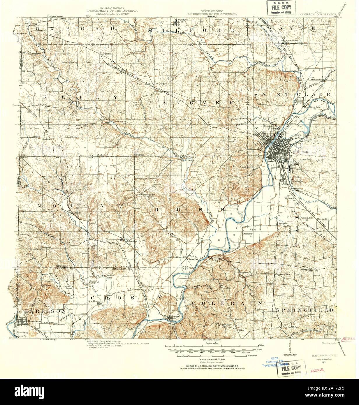 Map of hamilton ohio hi-res stock photography and images - Alamy