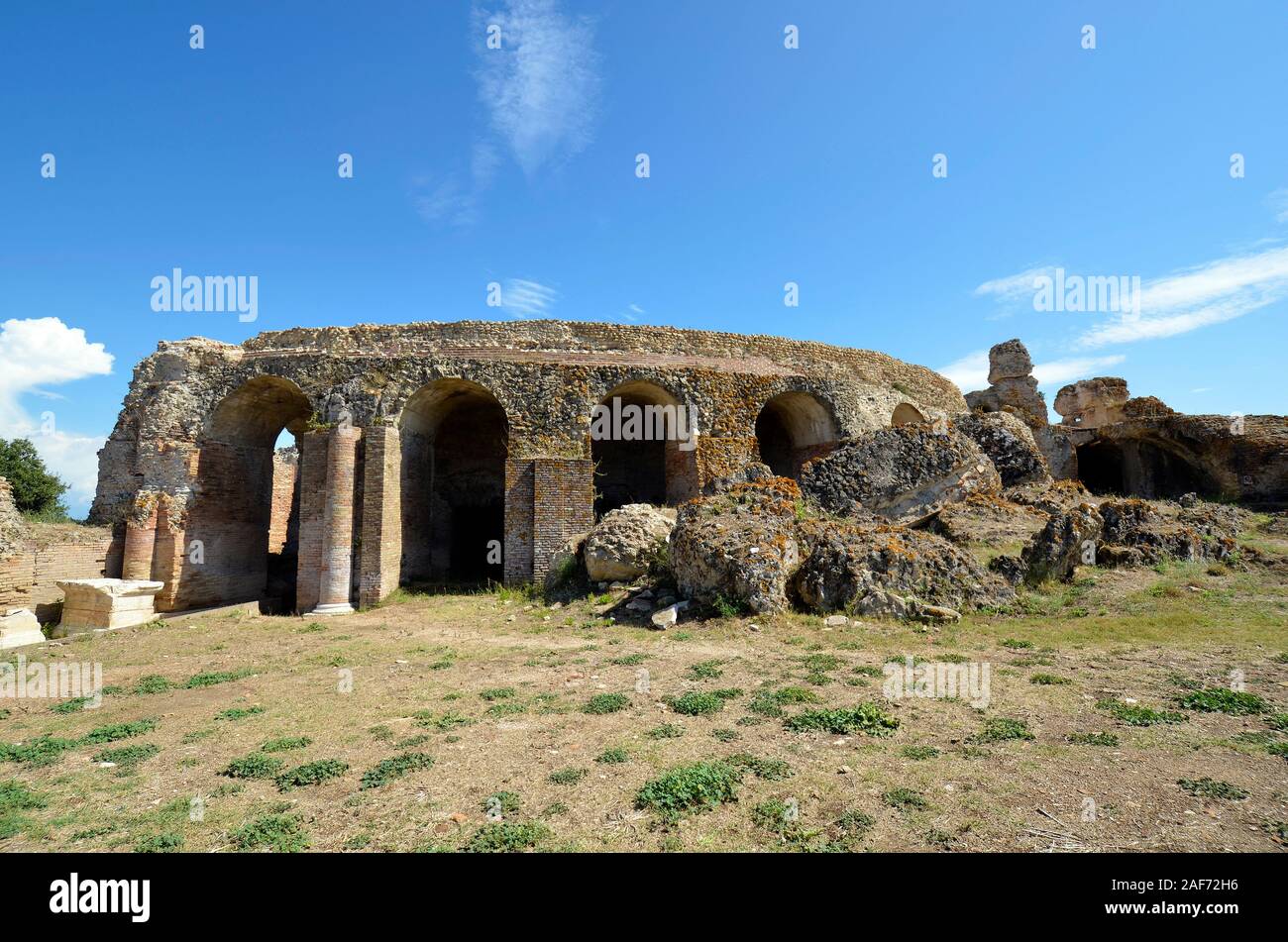Greece, Epirus, Roman Odeion in ancient site of Nikopolis near Preveza ...