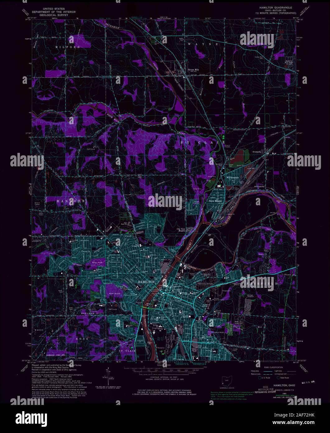 Map of hamilton ohio hi-res stock photography and images - Alamy