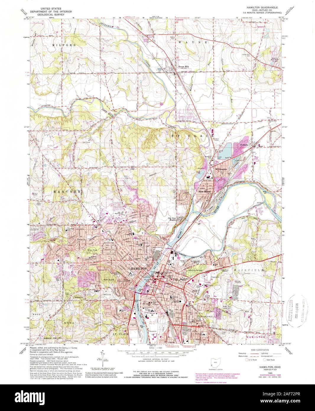 Map of hamilton ohio hi-res stock photography and images - Alamy