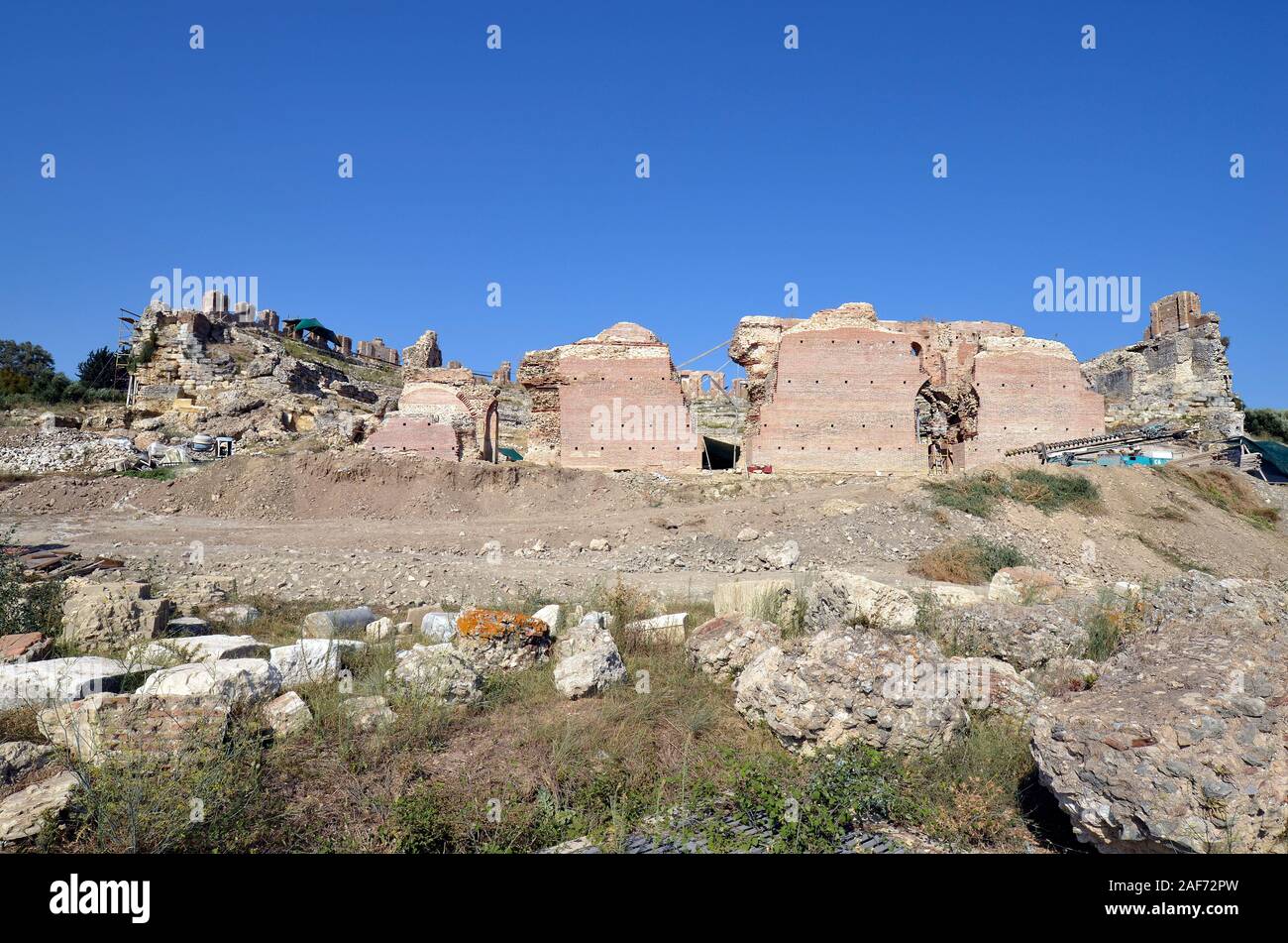 Greece, Epirus, amphitheater in ancient site of Nikopolis near Preveza ...