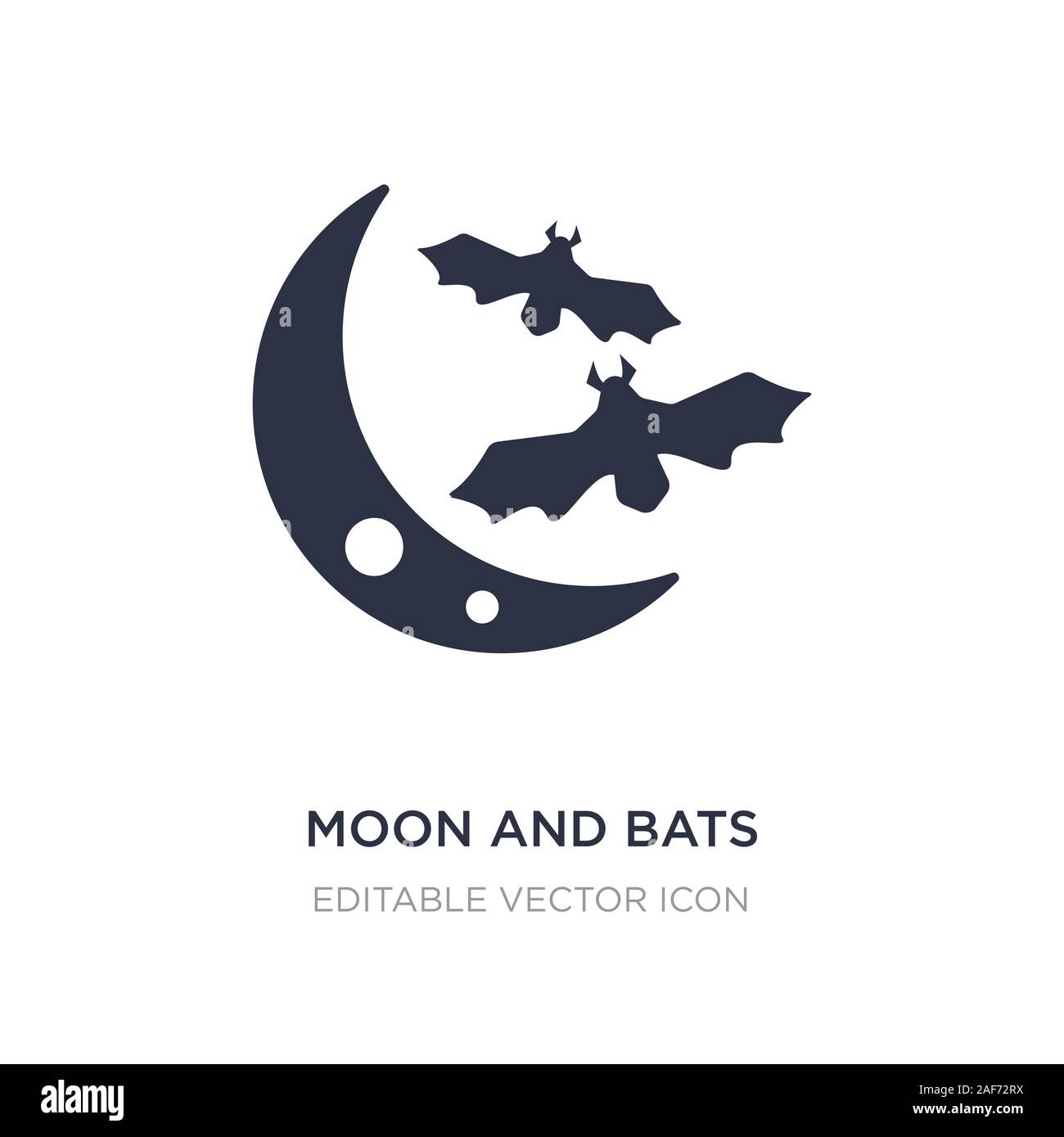 moon and bats icon on white background. Simple element illustration ...