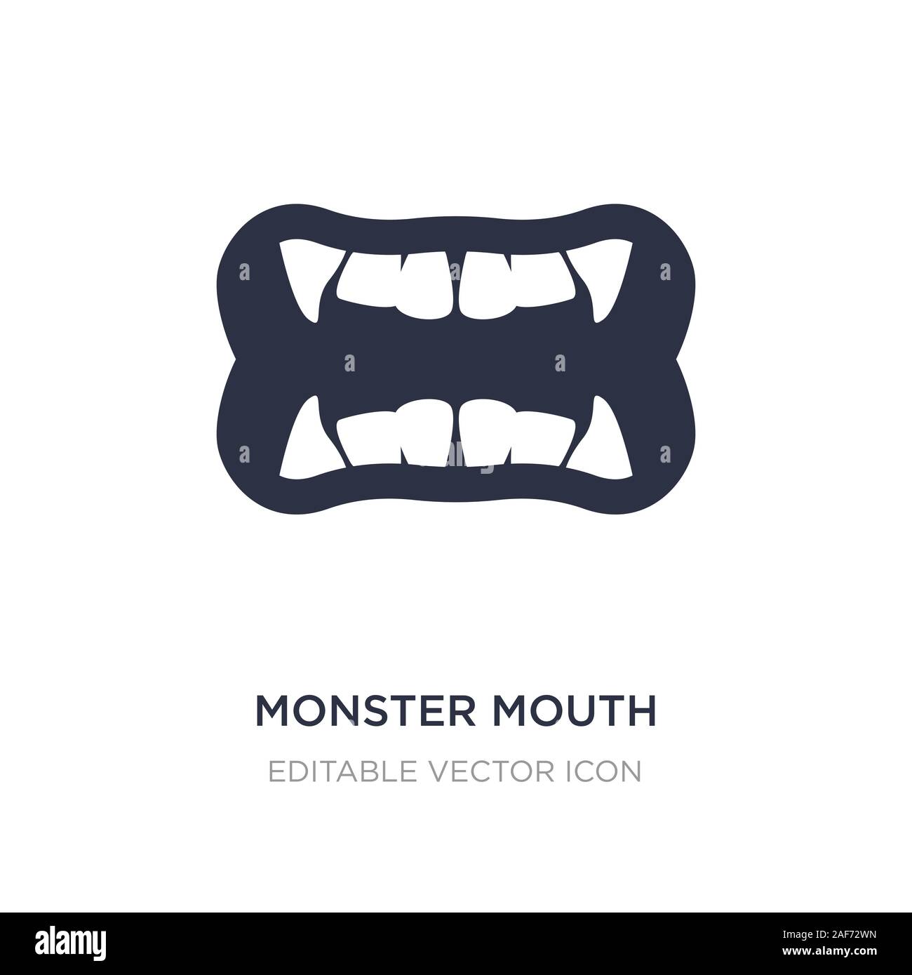 monster mouth icon on white background. Simple element illustration ...