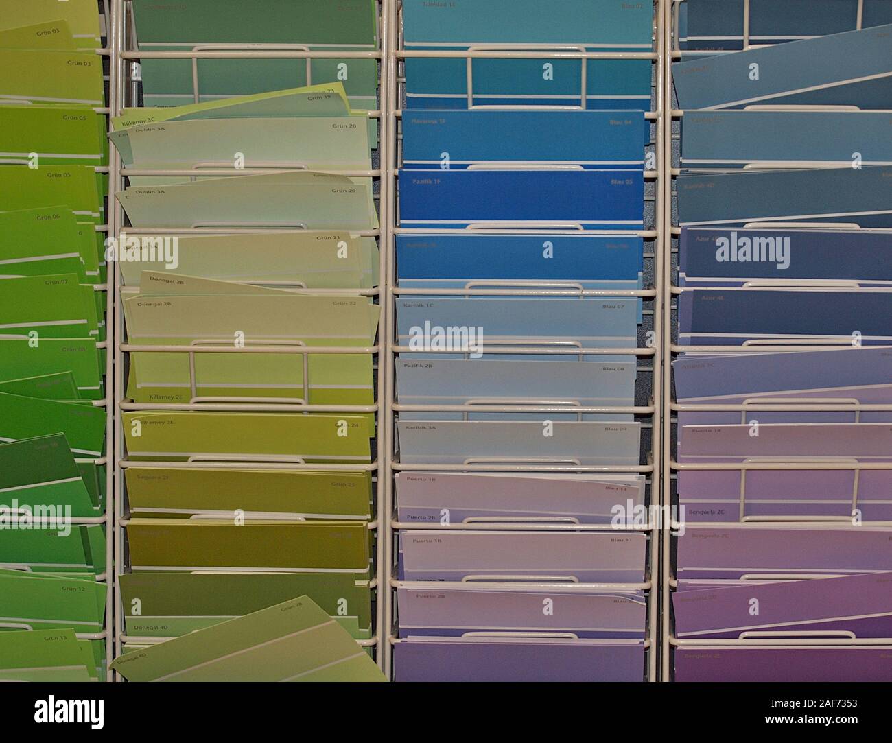 Many color plates show painting options for a room Stock Photo - Alamy