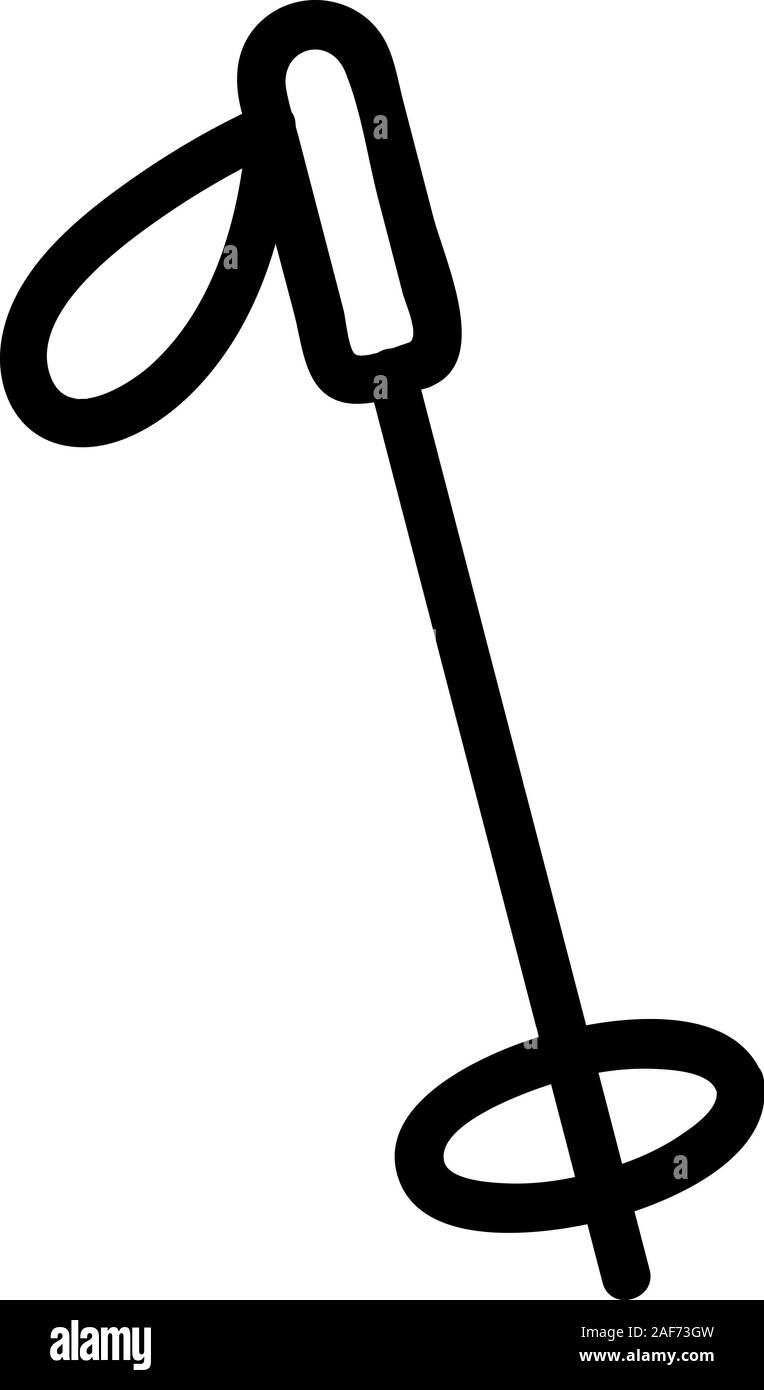 Ski stick icon vector. Isolated contour symbol illustration Stock ...