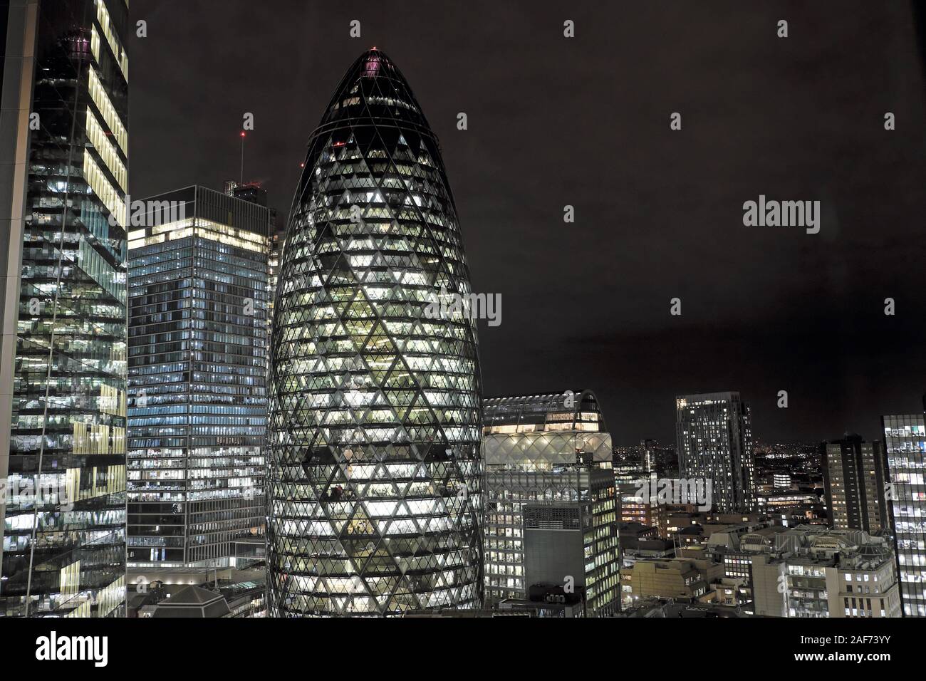 The gherkin at night hi-res stock photography and images - Alamy