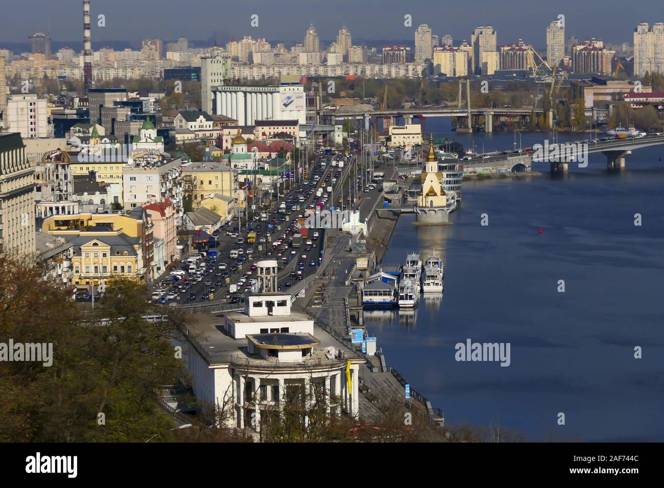 Kiev, Ukraine The skyline of Kiev and the Dnieper River | usage ...