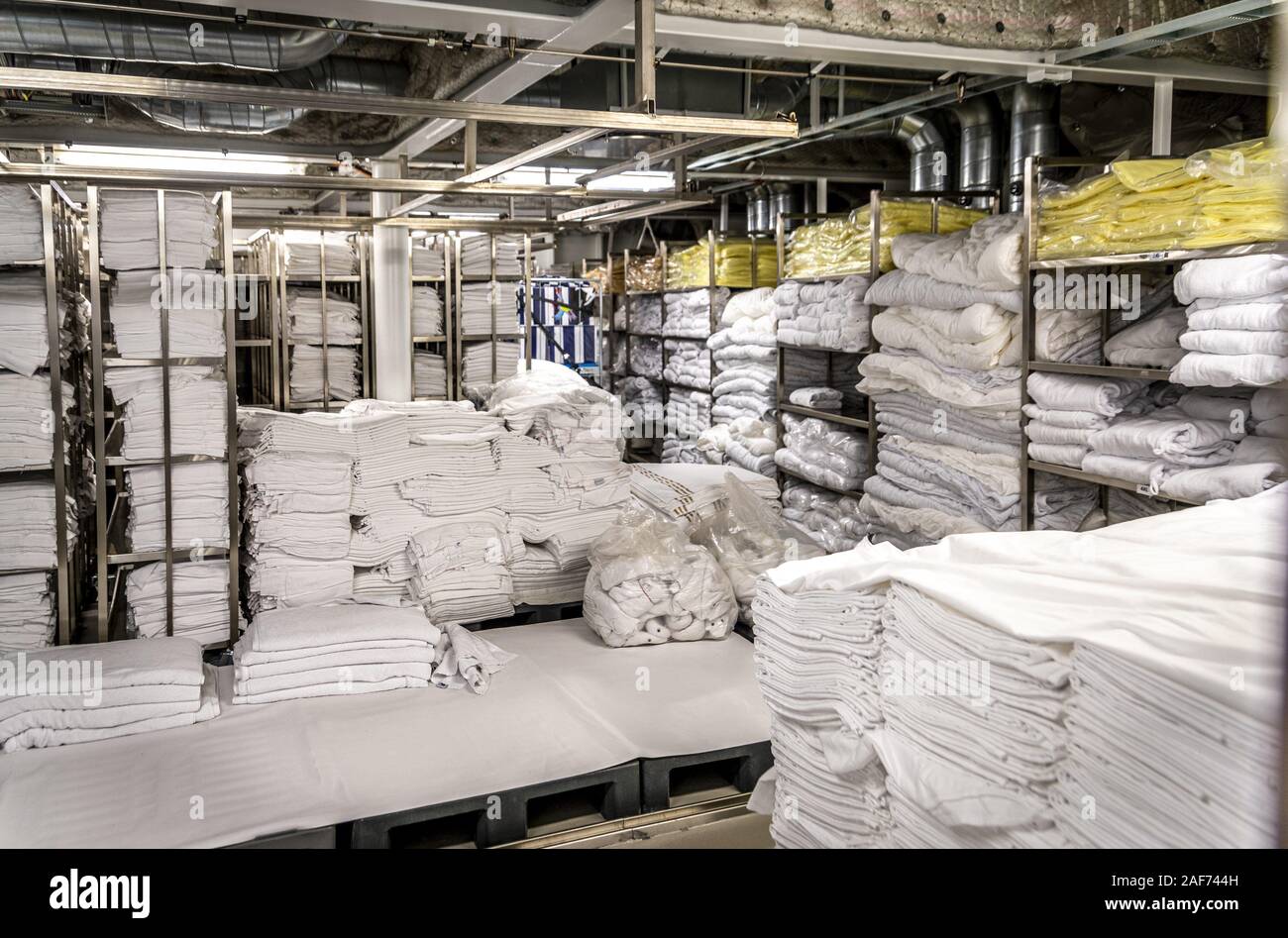 View into the laundry room of the cruise ship Mein Schiff 1. According ...