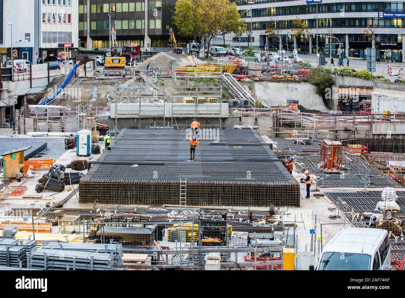 Stuttgart 21: the giant construction site of the new main station with ...