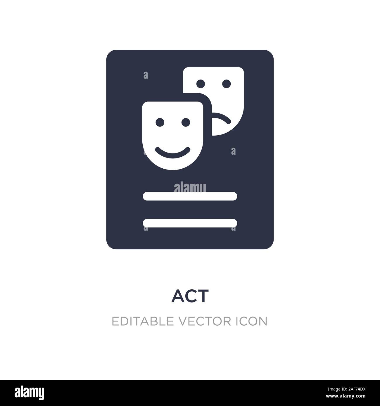 act icon on white background. Simple element illustration from Art ...