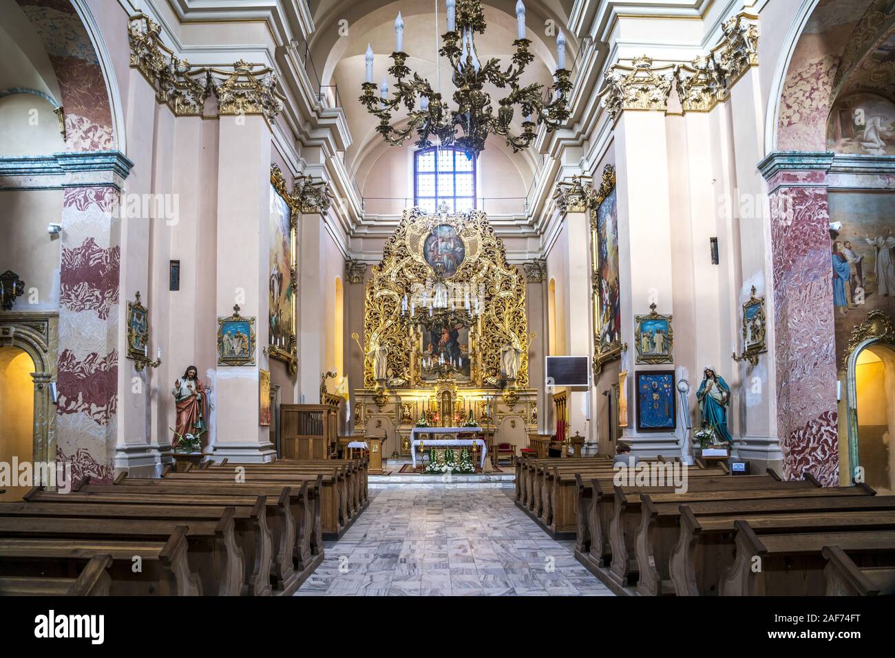 Innenraum der Klosterkirche im ehemaligen Kamaldulenserkloster zu Wigry ...