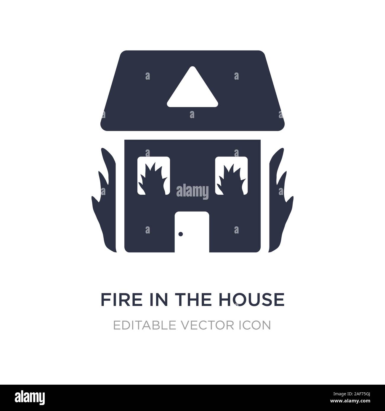 fire in the house icon on white background. Simple element illustration ...