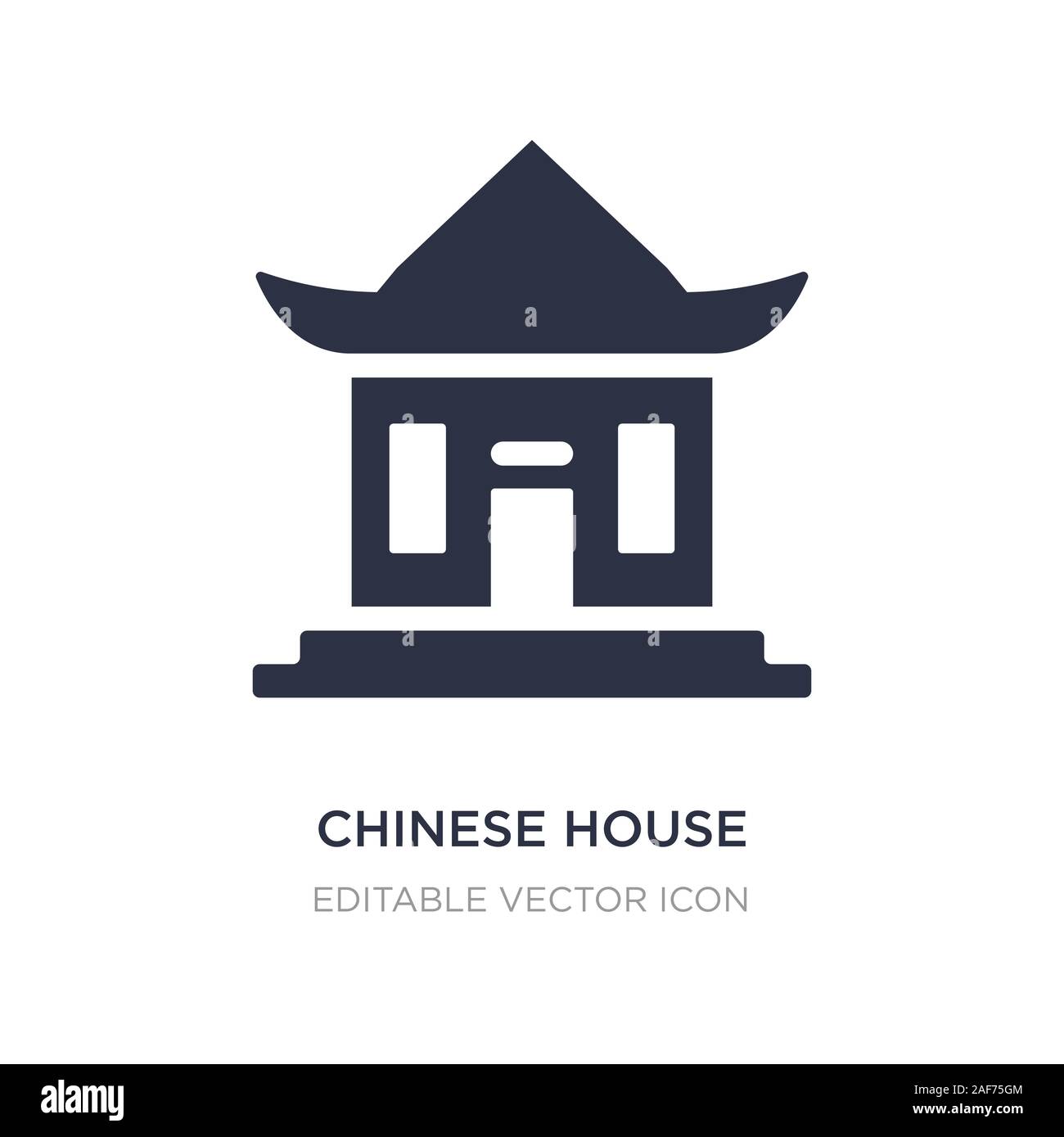 chinese house icon on white background. Simple element illustration ...