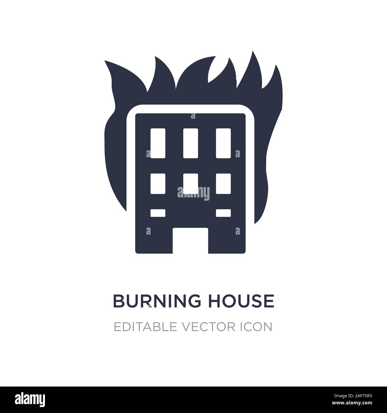 burning house icon on white background. Simple element illustration ...