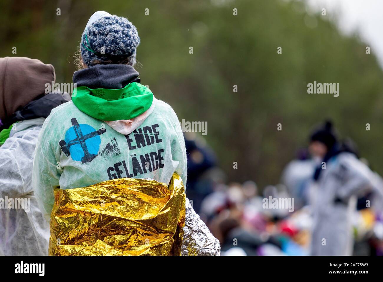Protests against coal mining of Ende Gelaende in Brandenburg ...