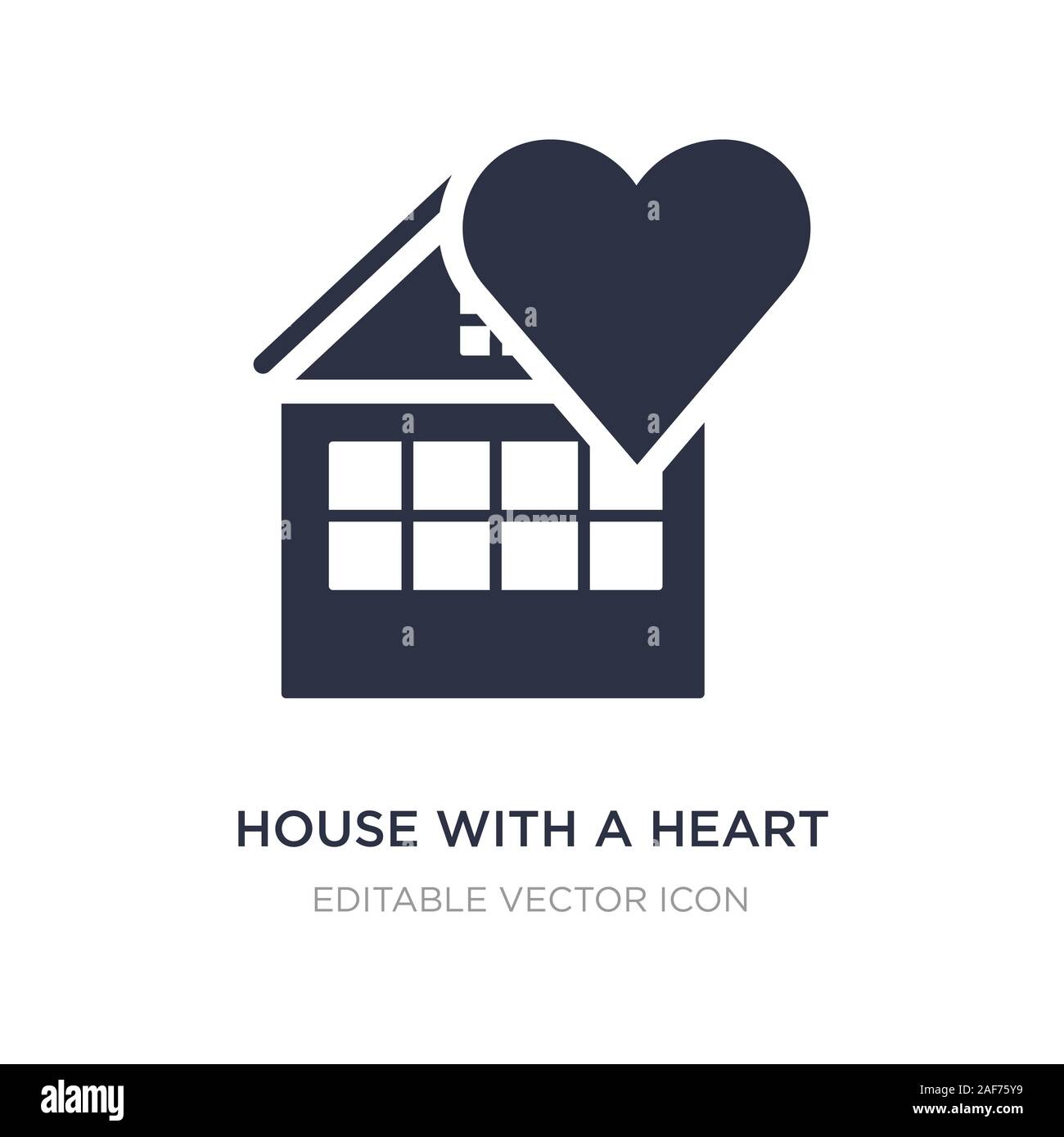 house with a heart icon on white background. Simple element ...
