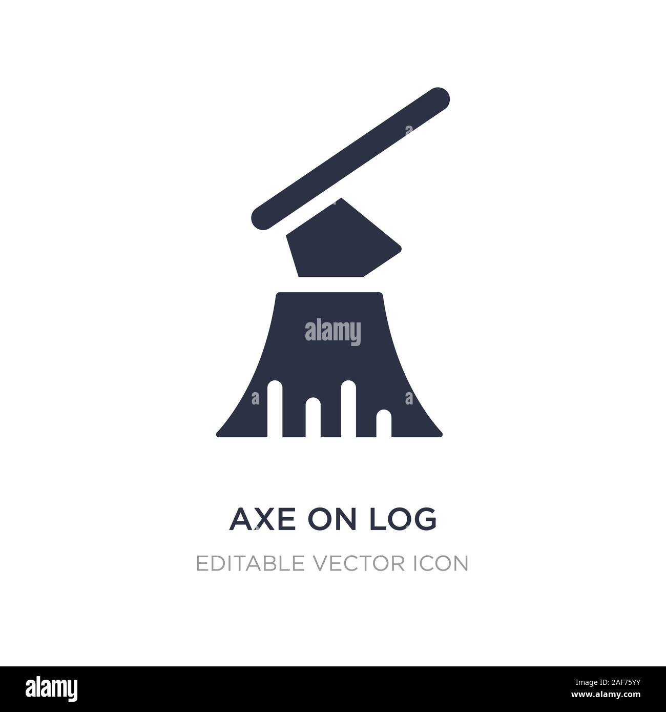 axe on log icon on white background. Simple element illustration from ...