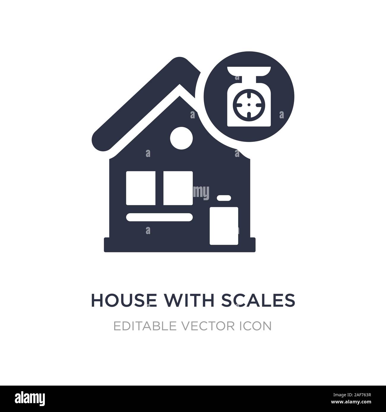house with scales icon on white background. Simple element illustration ...