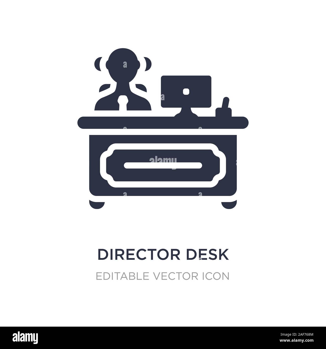 director desk icon on white background. Simple element illustration ...
