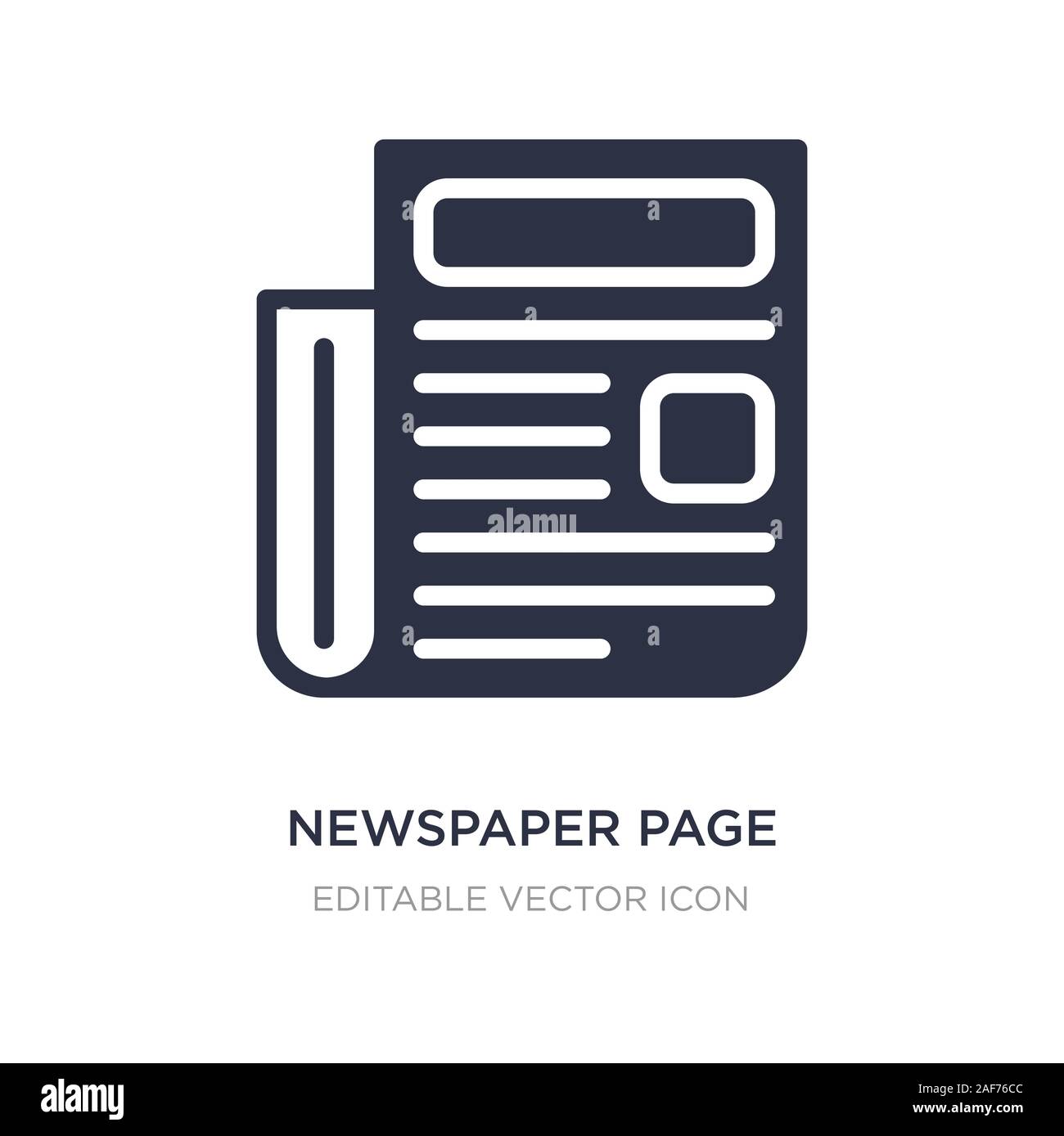 newspaper page icon on white background. Simple element illustration ...