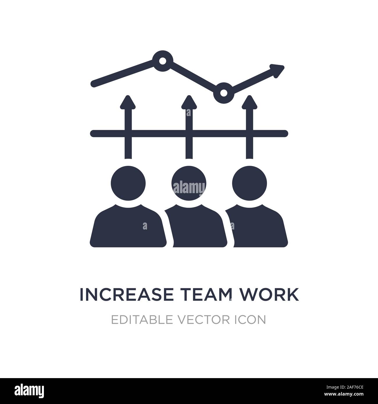 increase team work icon on white background. Simple element ...