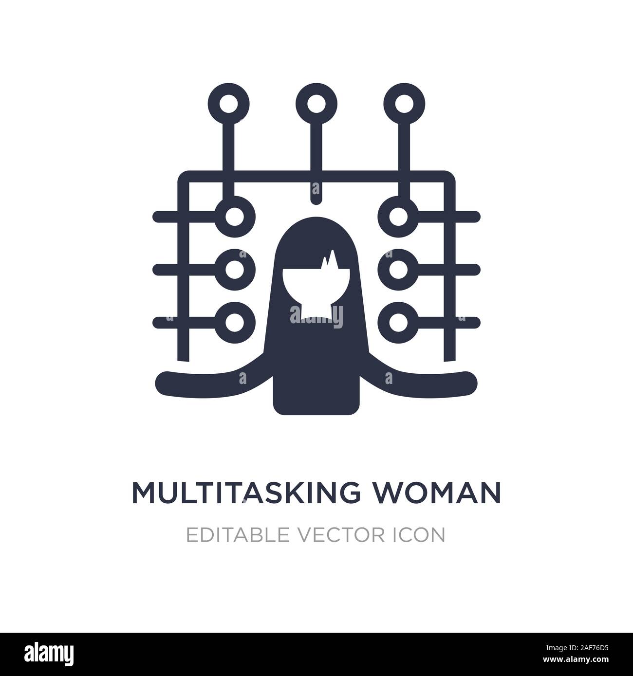 multitasking woman icon on white background. Simple element ...