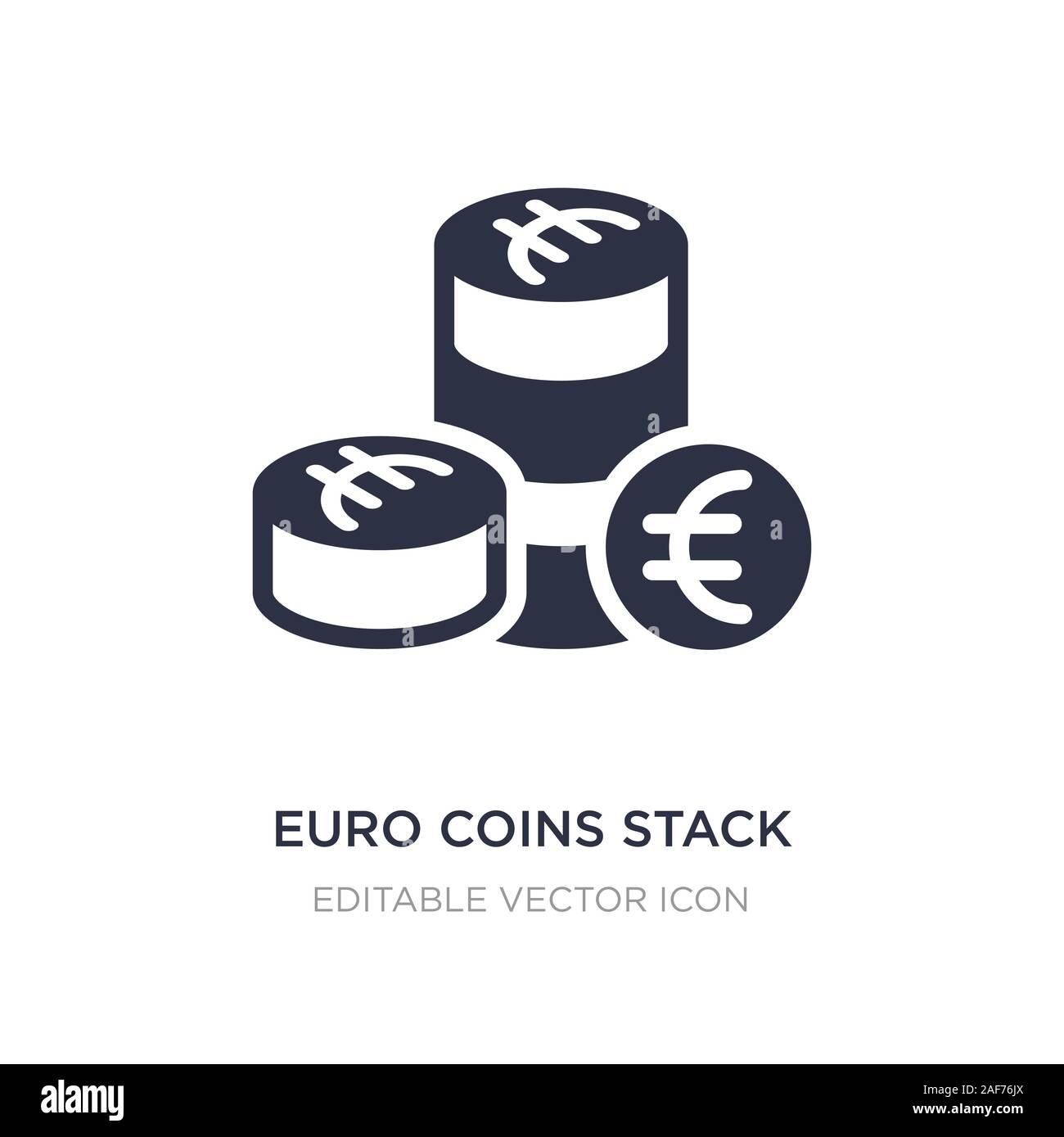 euro coins stack icon on white background. Simple element illustration ...