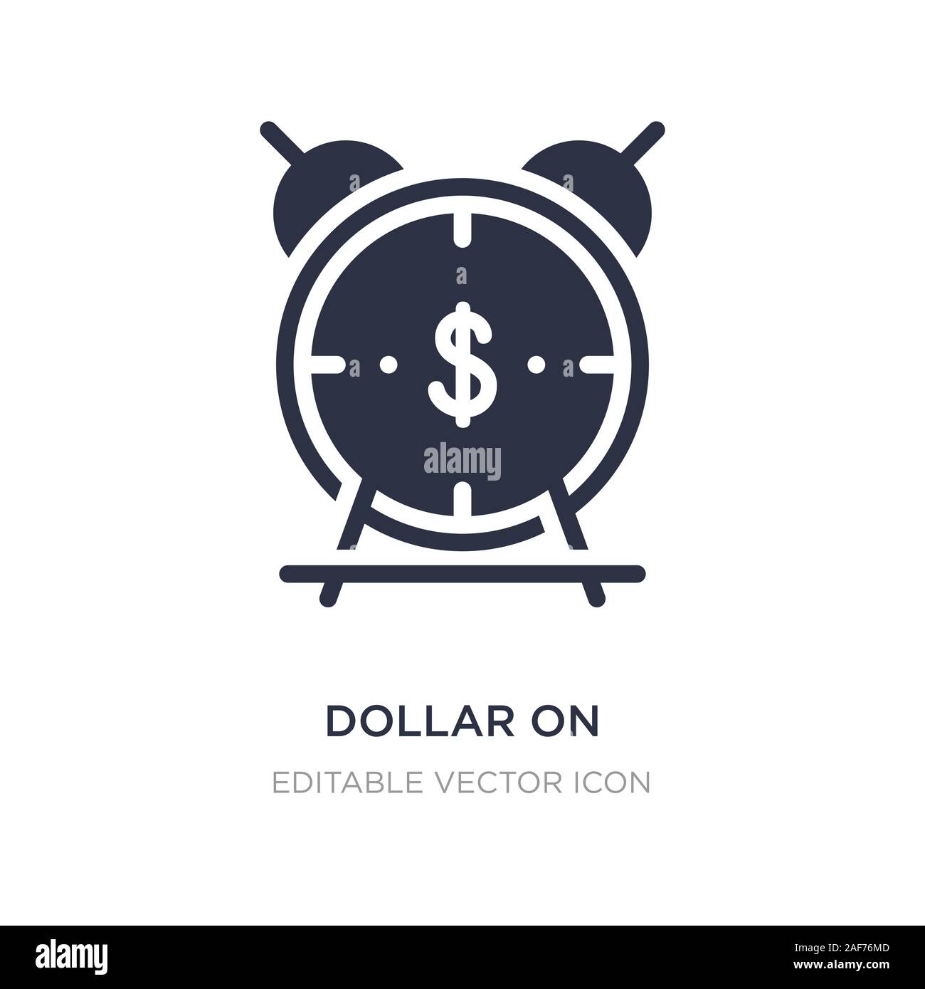 dollar on business time icon on white background. Simple element ...