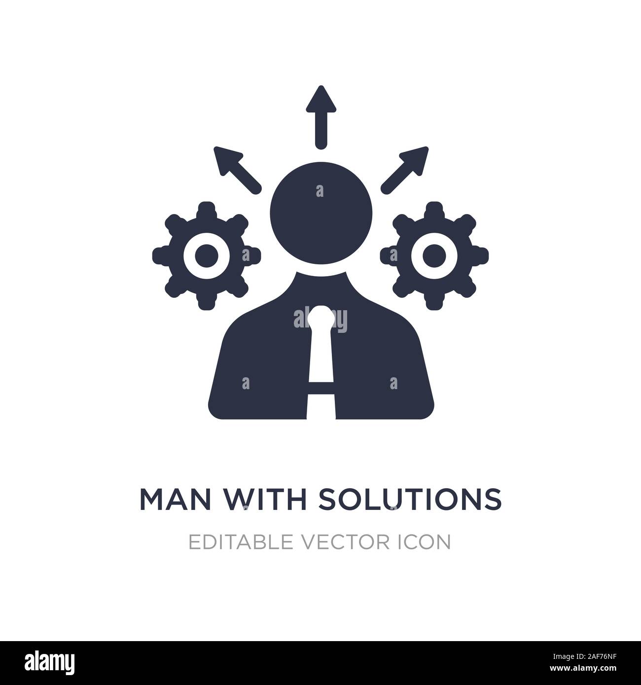 man with solutions icon on white background. Simple element ...