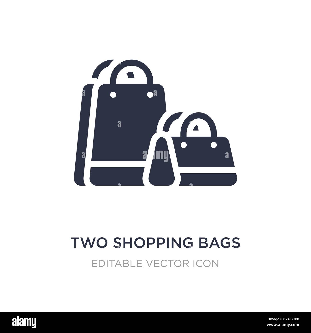 two shopping bags icon on white background. Simple element illustration ...