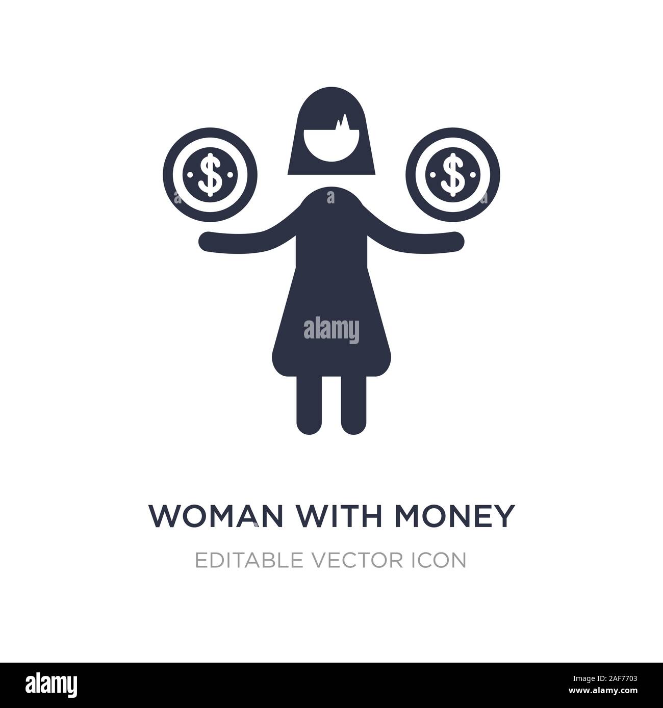 woman with money icon on white background. Simple element illustration ...