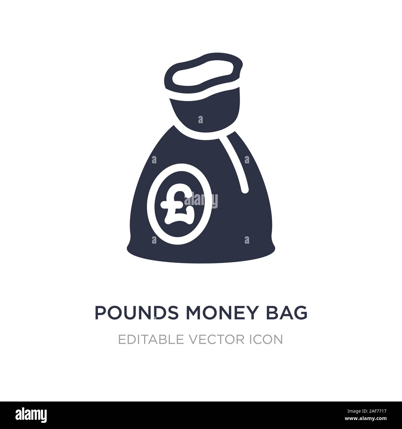 pounds money bag icon on white background. Simple element illustration ...