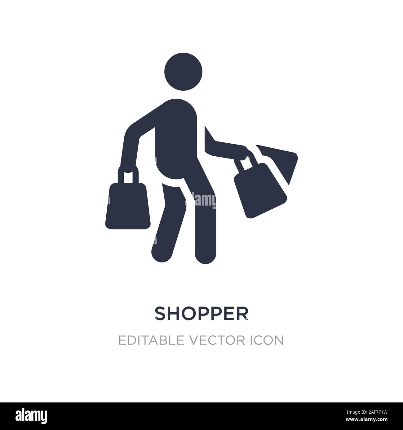 shopper icon on white background. Simple element illustration from ...