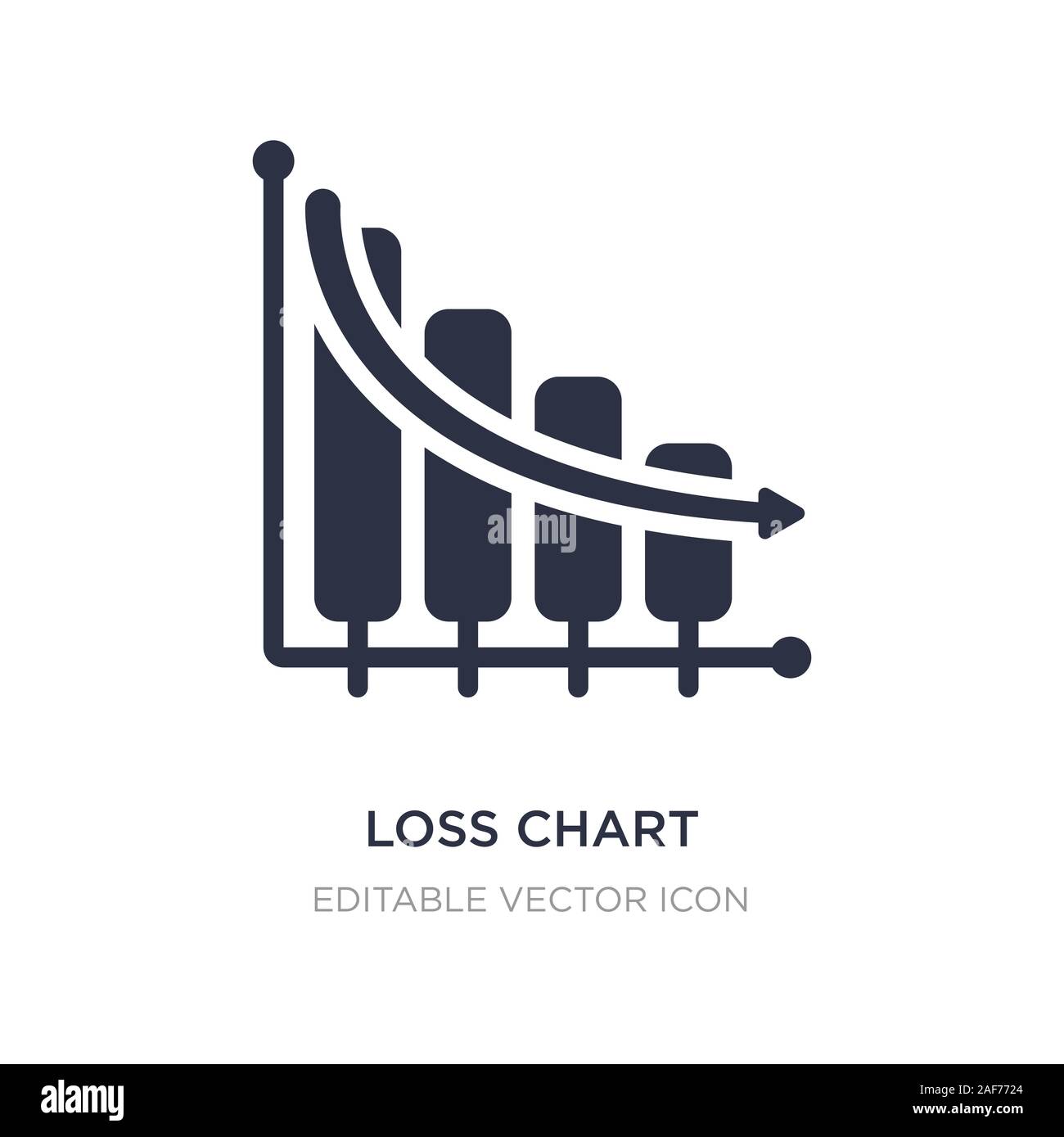 loss chart icon on white background. Simple element illustration from ...