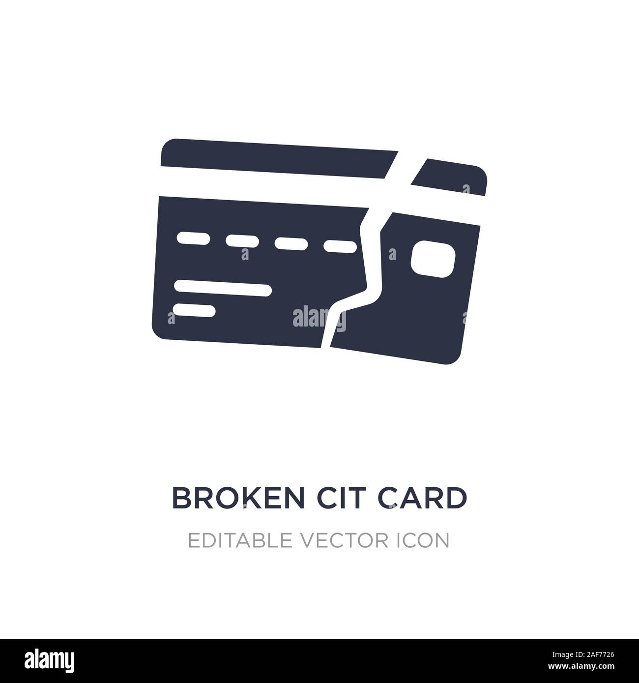 broken cit card icon on white background. Simple element illustration ...