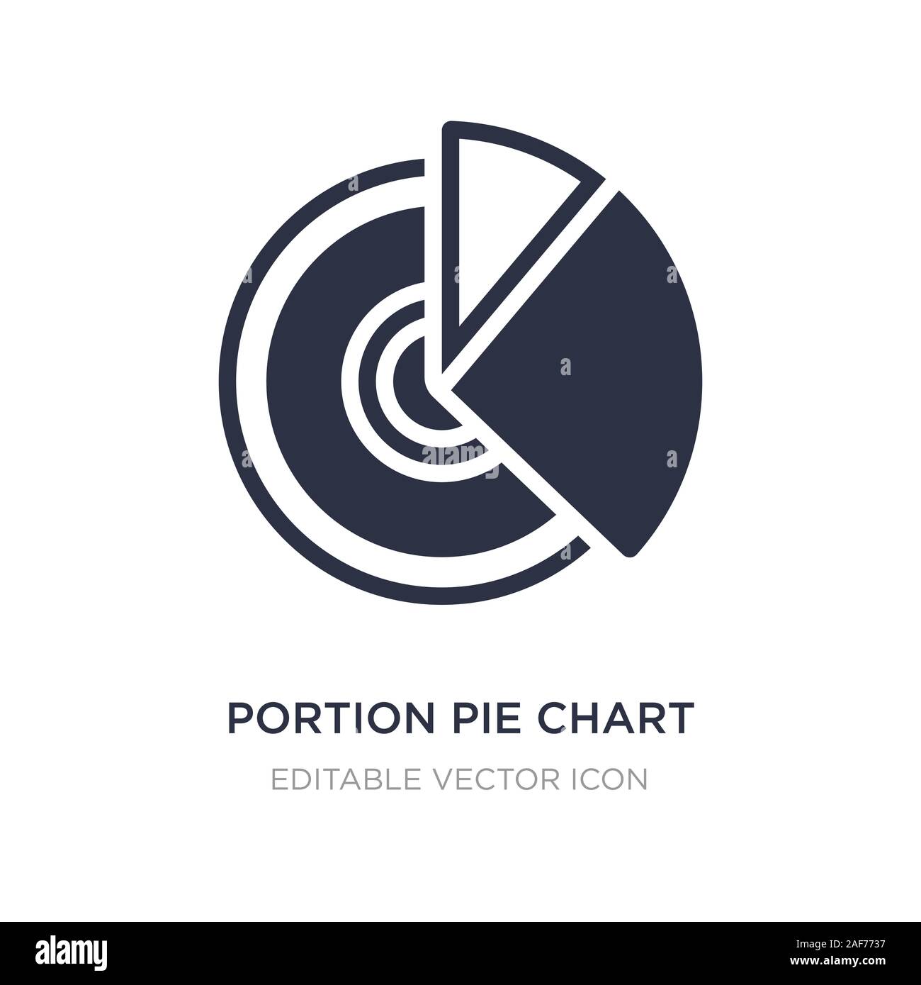 portion pie chart icon on white background. Simple element illustration ...