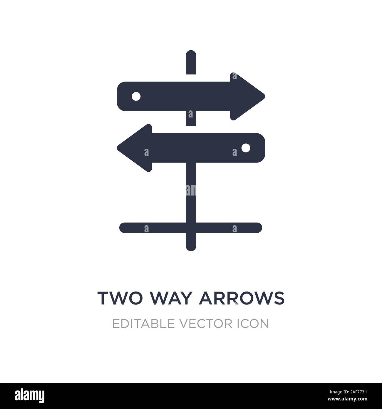 two way arrows icon on white background. Simple element illustration ...