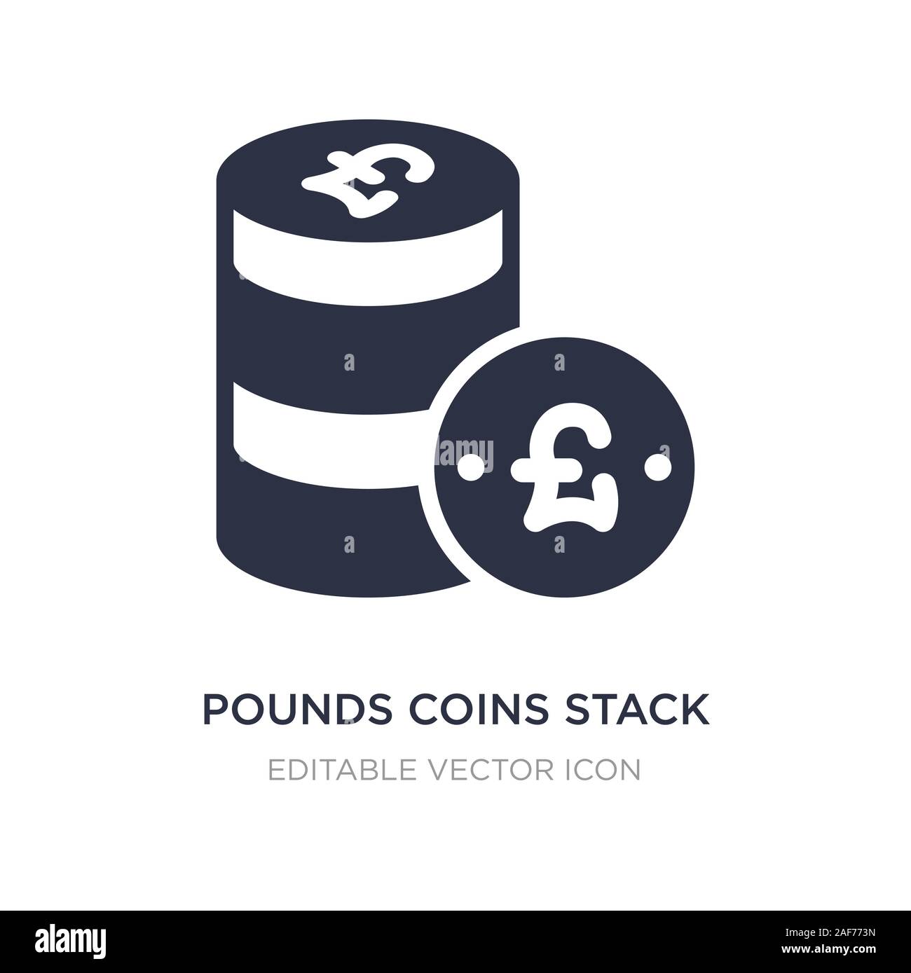 pounds coins stack icon on white background. Simple element ...