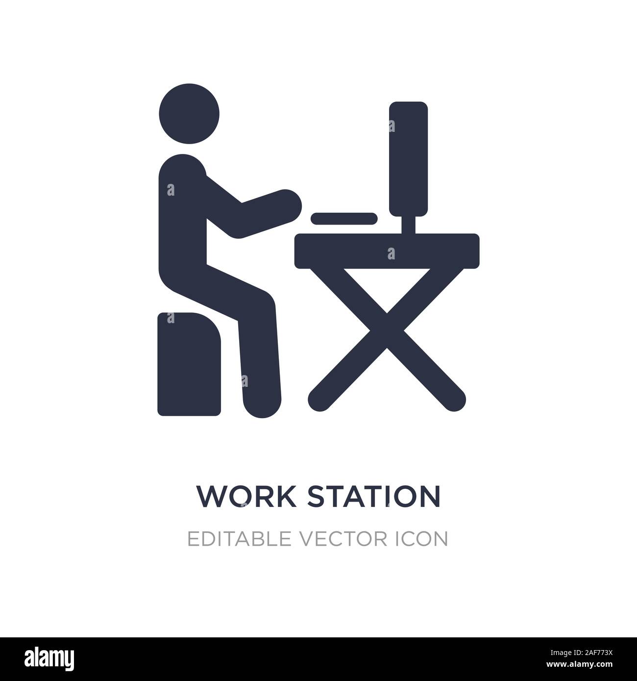 work station icon on white background. Simple element illustration from ...