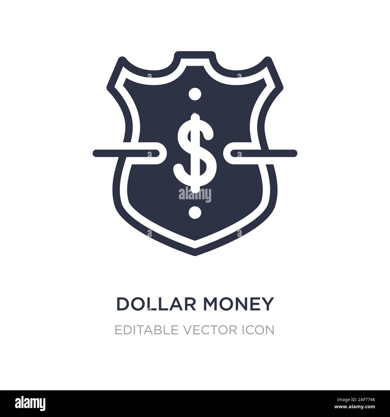 dollar money protection icon on white background. Simple element ...