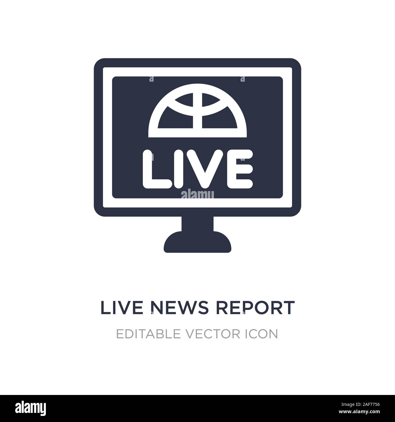 live news report icon on white background. Simple element illustration ...