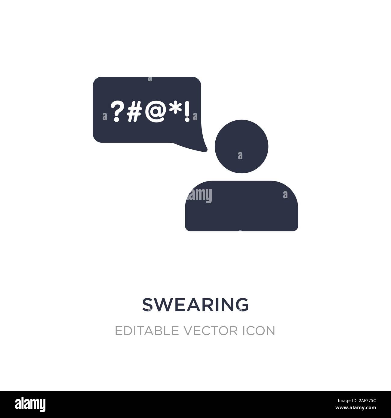 swearing icon on white background. Simple element illustration from ...
