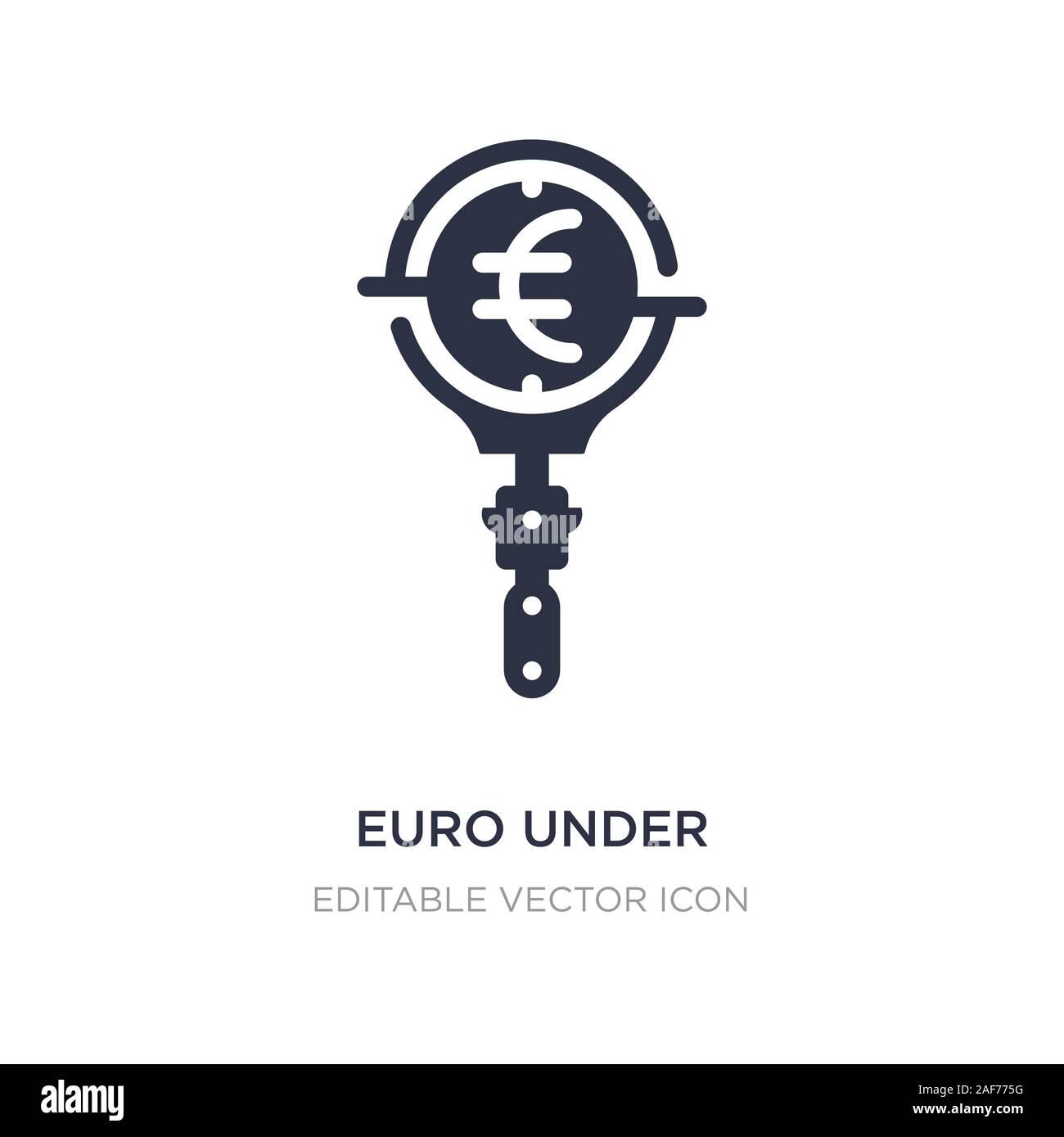 euro under magnifier icon on white background. Simple element ...