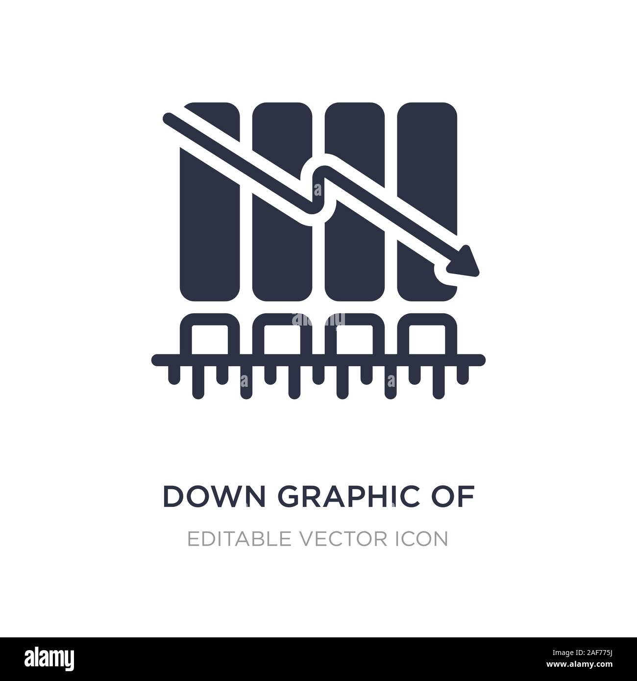 down graphic of business stats icon on white background. Simple element ...